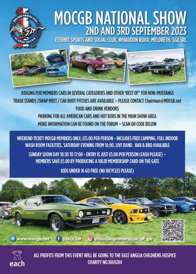 Mustang Owners Club (MOCGB) National Show – Sunday 3rd September - East ...